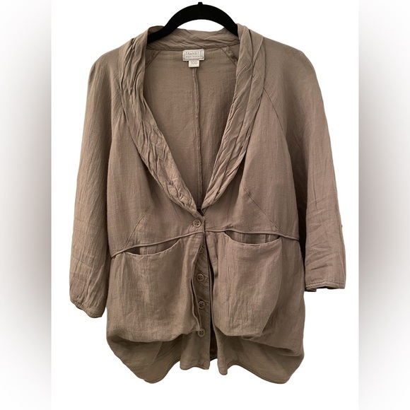 Jackets & Coats | Transit Par Such Rare Khaki Bohemian Luxury Ramie ...